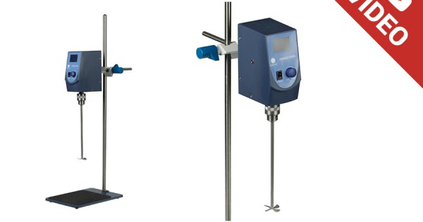 Laboratory stirrer with LCD screen, rod and support base - up to 20 liters