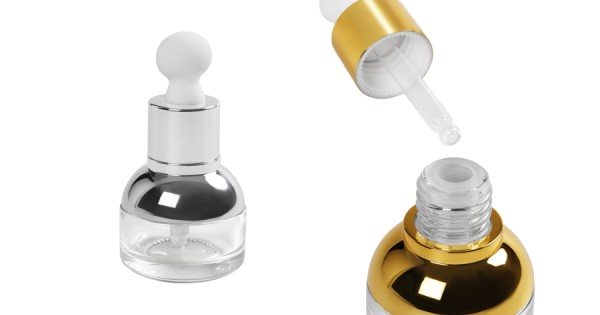 Μπουκαλάκι 20 ml γυάλινο με σταγονόμετρο, αποστραγγιστήρα και καπάκι