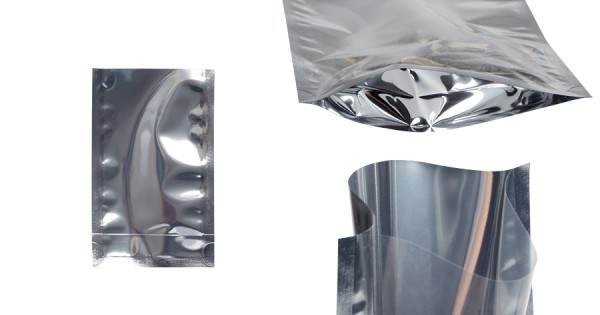 Doy Pack type bags 80x30x130 mm aluminum back side, transparent front ...