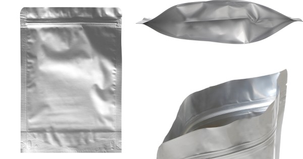 Aluminum Doypack stand-up pouch, 180x40x260 mm with zipper, heat ...