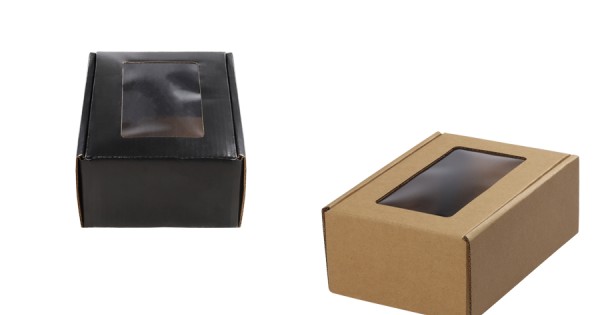 Cardboard packaging box with window 130x180x70 mm