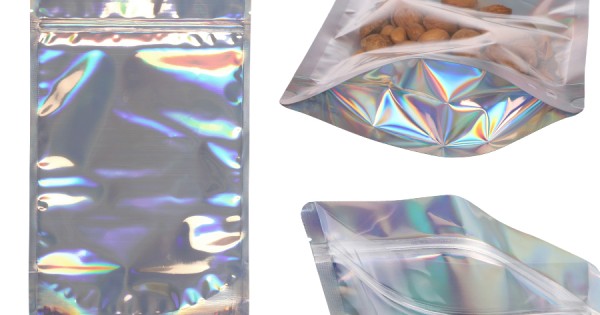 Aluminum Doypack stand-up pouch, transparent front side, with zipper ...
