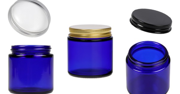 Kavanoz qelqi blu 100 ml me kapak alumini dhe tapë të brendshme