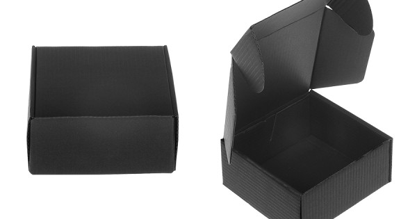 Black kraft paper packaging box without window 130x120x60 mm - 20 pcs