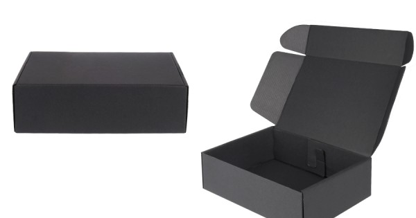 Black kraft paper packaging box without window 240x180x70 mm - 20 pcs